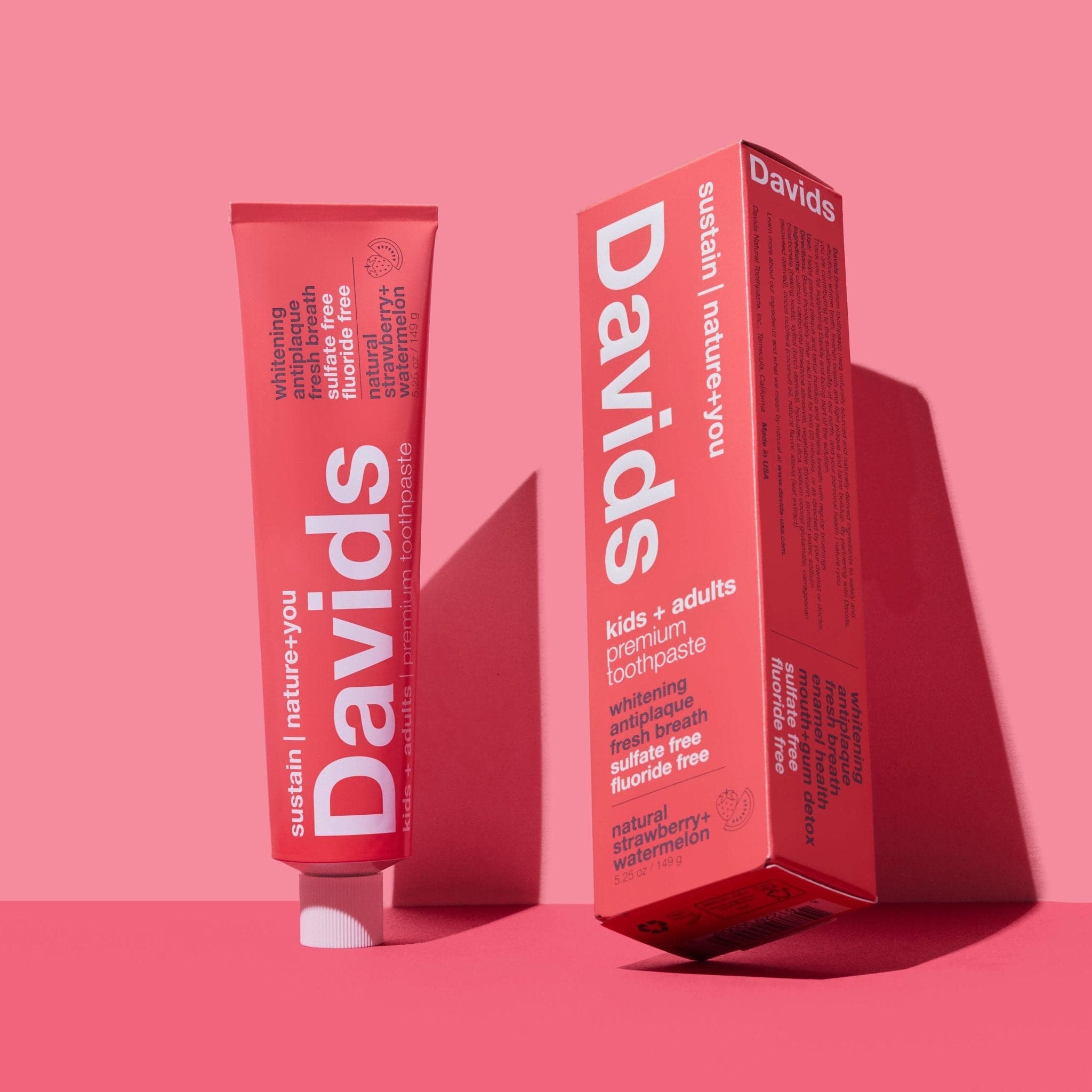 Davids Strawberry & Watermelon Toothpaste | Eco-Friendly Toothpaste