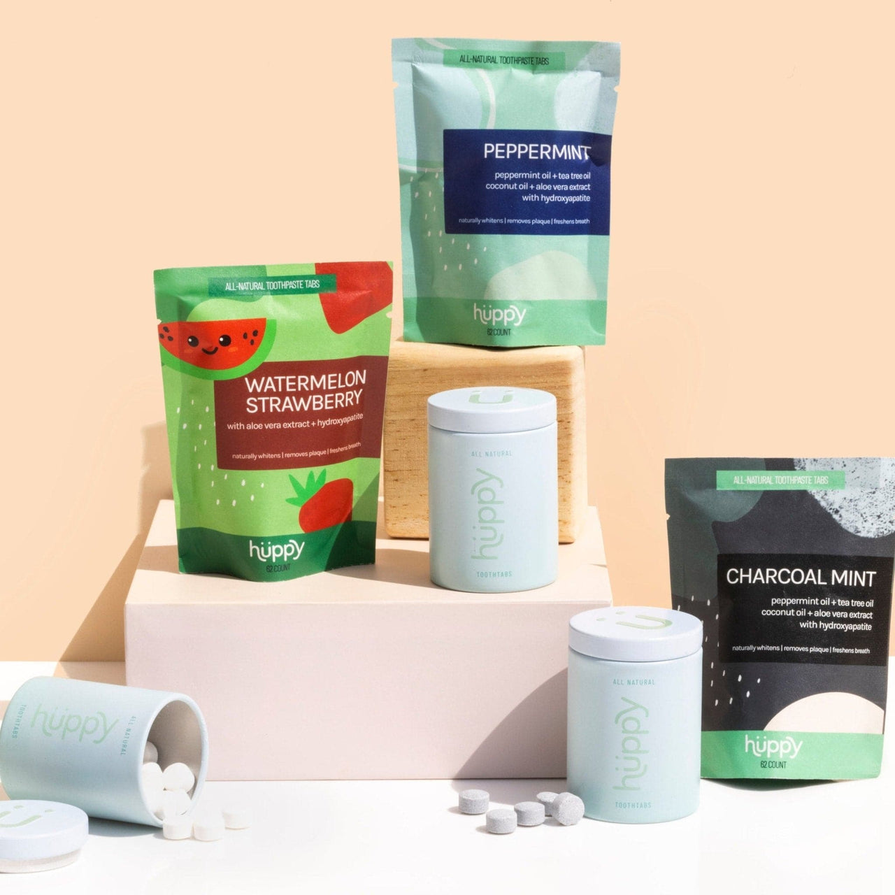 Watermelon Strawberry Toothpaste Tablets | Hüppy - Beauty Heroes